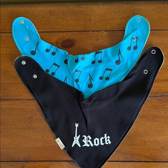 Groovie Gee | Accessories | Rock Music Note Kids Bandana Bib Set Black ...